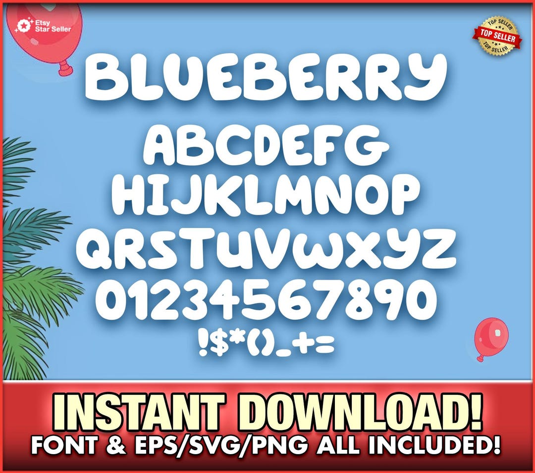 Blueberry Retro Cartoon Otf Font, EPS-SVG-PNG, Cricut, Illustrator ...