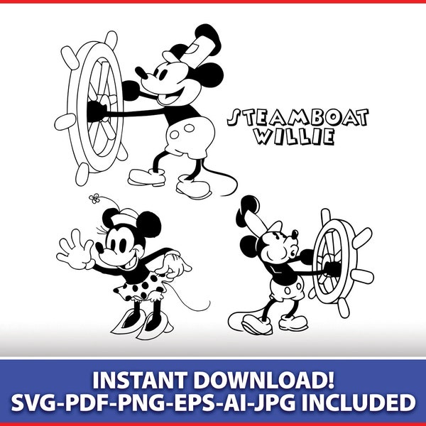 Svg Steamboat Willie - Etsy