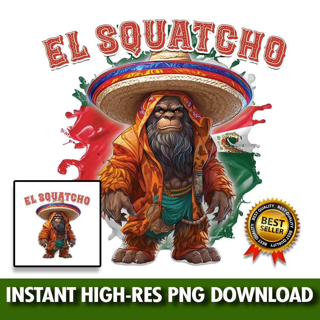 El Squatcho Png Funny Yeti Camping Western Bigfoot Poncho