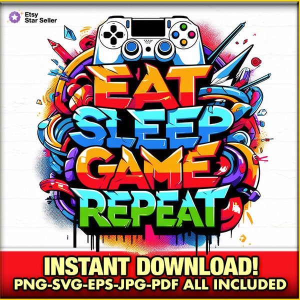Eat Sleep Game Decal - Etsy