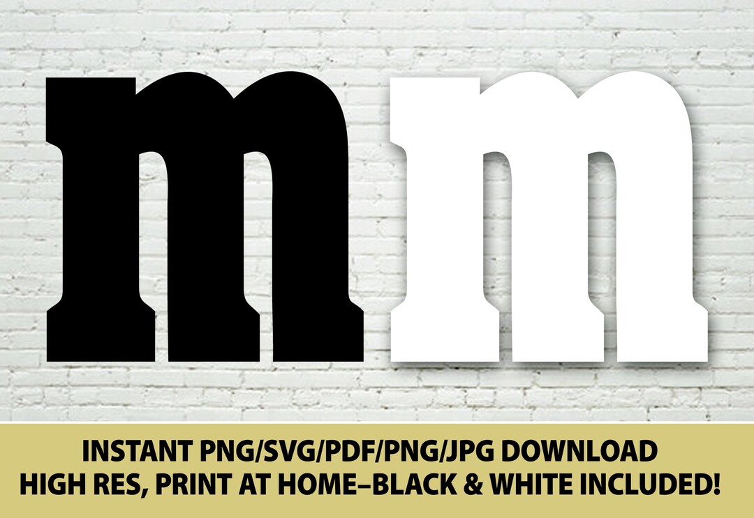 Lower-case Letter M SVG PDF PNG, Candy Font, Cricut Silhouette Cut File ...