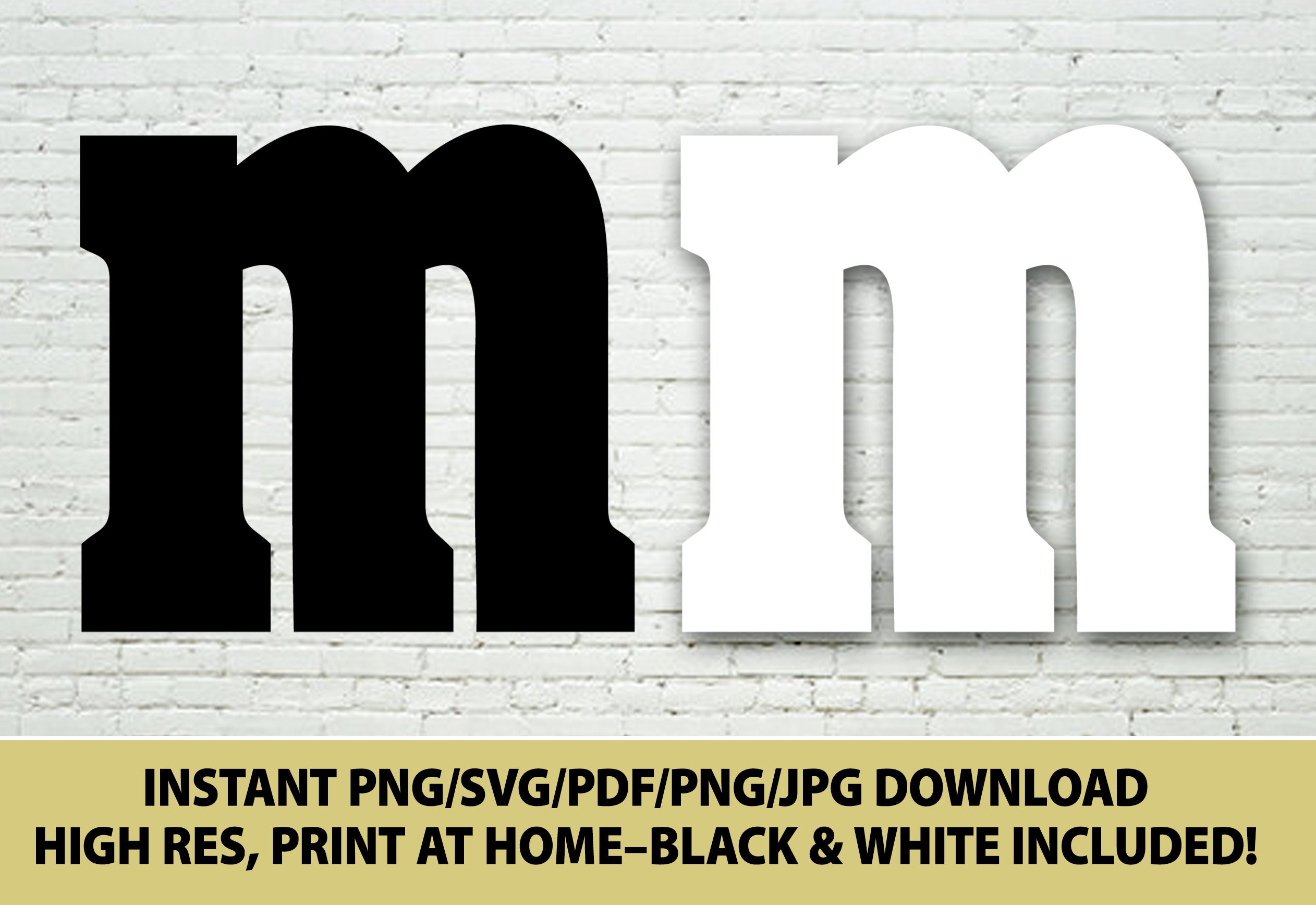 Lower-case Letter M SVG PDF PNG, Candy Font, Cricut Silhouette Cut File ...
