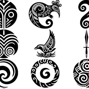 Māori 35-pack SVG Bundle, Pounamu Designs, Koru, Māori Art, Download ...