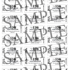 72 Printable Vintage Arcade Horoscope Tickets: Boardwalk Arcade Fortune ...