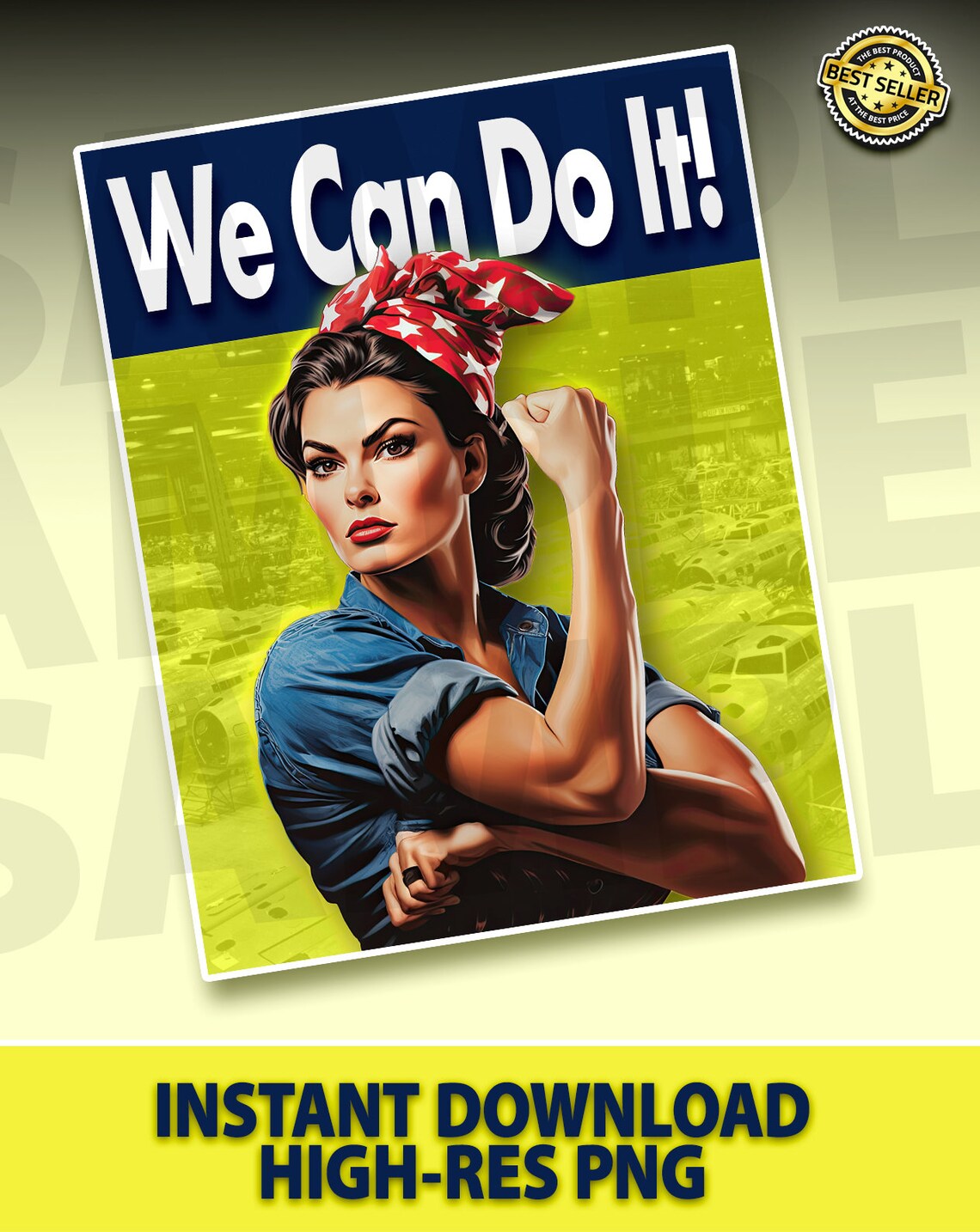 Rosie the Riveter We Can Do It PNG 1942 Poster Art Wall Art - Etsy