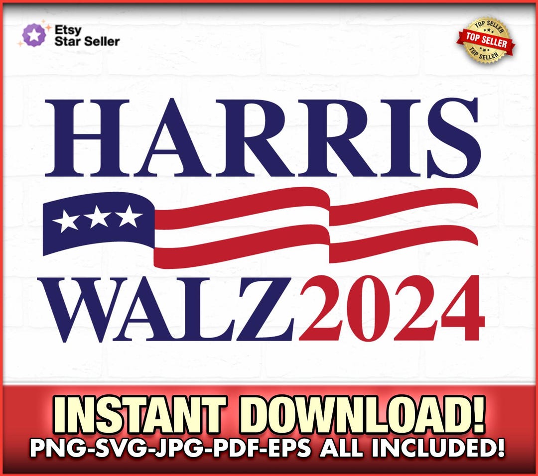 Kamala Harris Tim Walz 2024 SVG-EPS-PNG, Ballz to the Wallz, Vote, 2024 ...