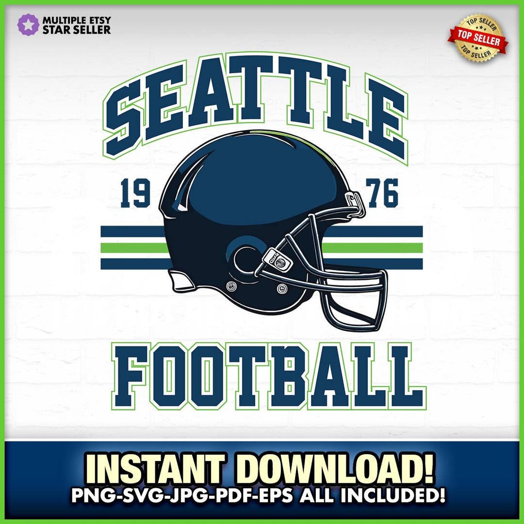 Vintage Seattle Football PNG-JPG-SVG, Seattle, Seattle Sublimination ...