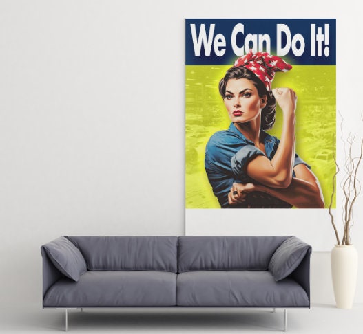 Rosie the Riveter We Can Do It PNG 1942 Poster Art Wall Art - Etsy