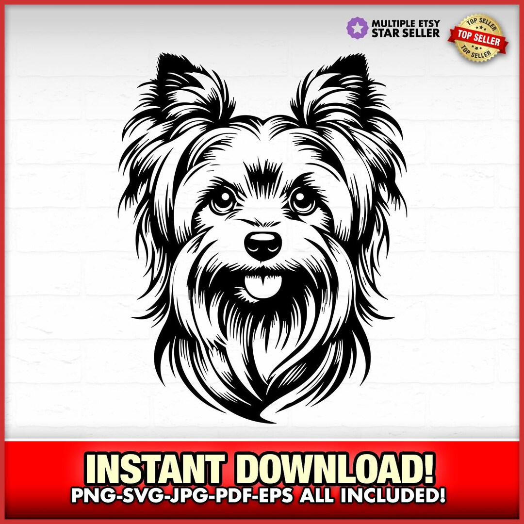 Yorkshire Terrier SVG-PNG-JPG Instant Download, Male Yorkshire Terrier ...
