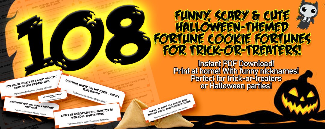 Halloween Themed Fortune Cookie Fortunes, 108 Funny Trick-or-treat ...