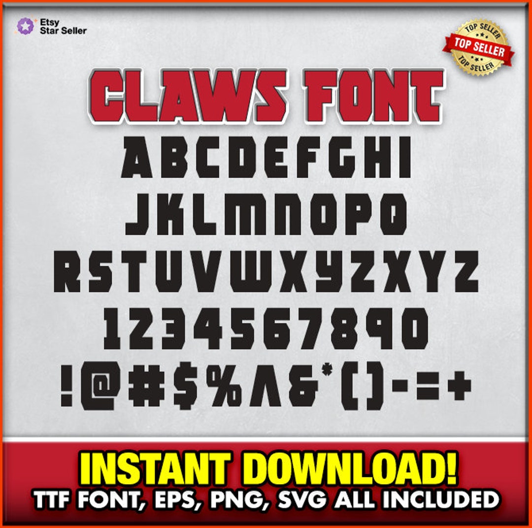 Claws Comic Book Movie TTF-PNG-SVG, Canva, Cricut, Illustrator, Font ...