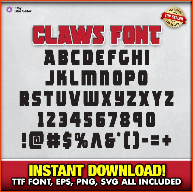 Claws Comic Book Movie TTF-PNG-SVG, Canva, Cricut, Illustrator, Font ...