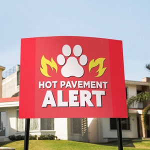Hot Pavement Warning Sign for Dogs, Hot Asphalt, Paws, Dog, Dogs, Dog ...