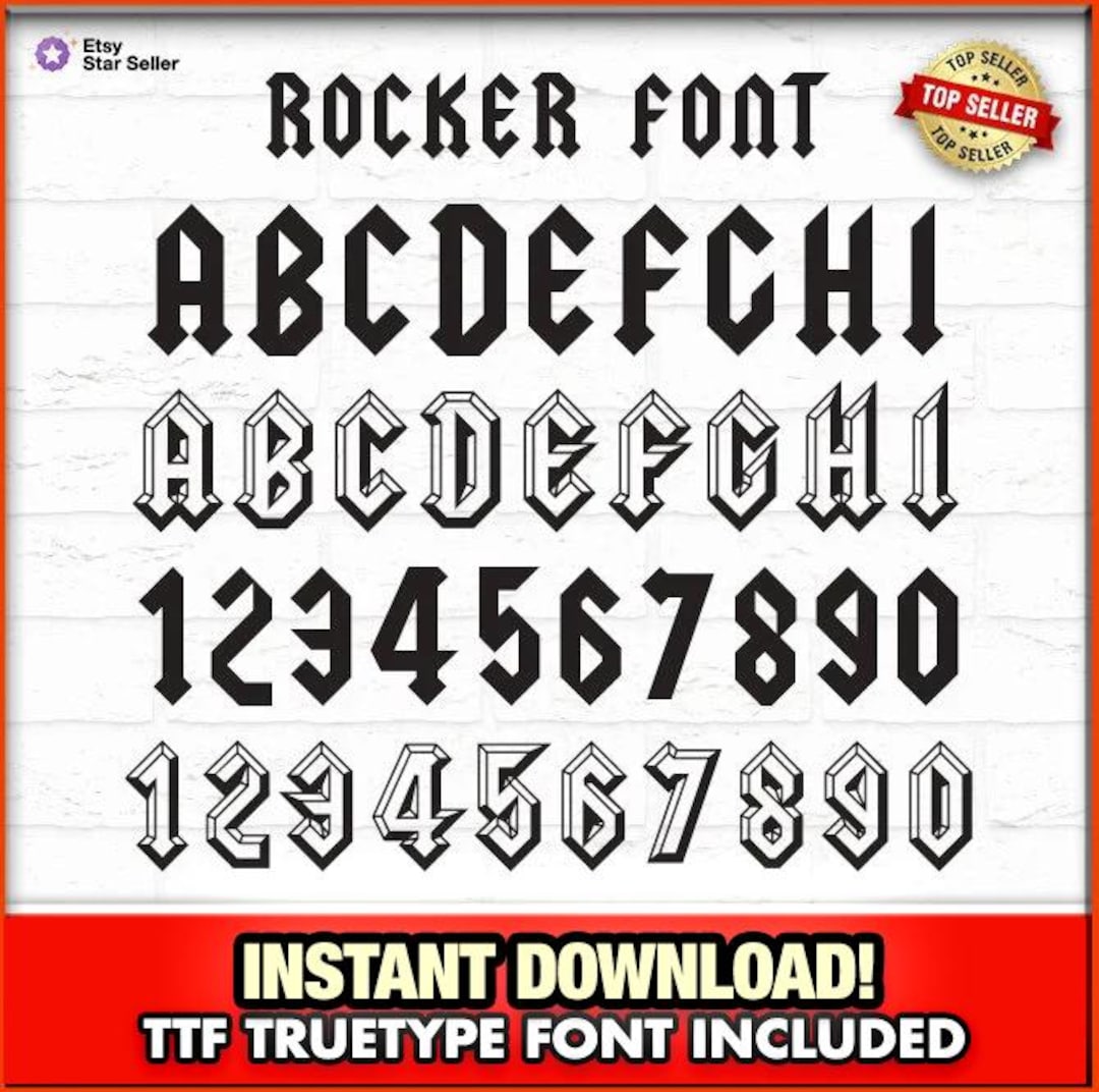 Rocker Heavy Metal Font TTF, Canva, Cricut, Illustrator, Font Files ...
