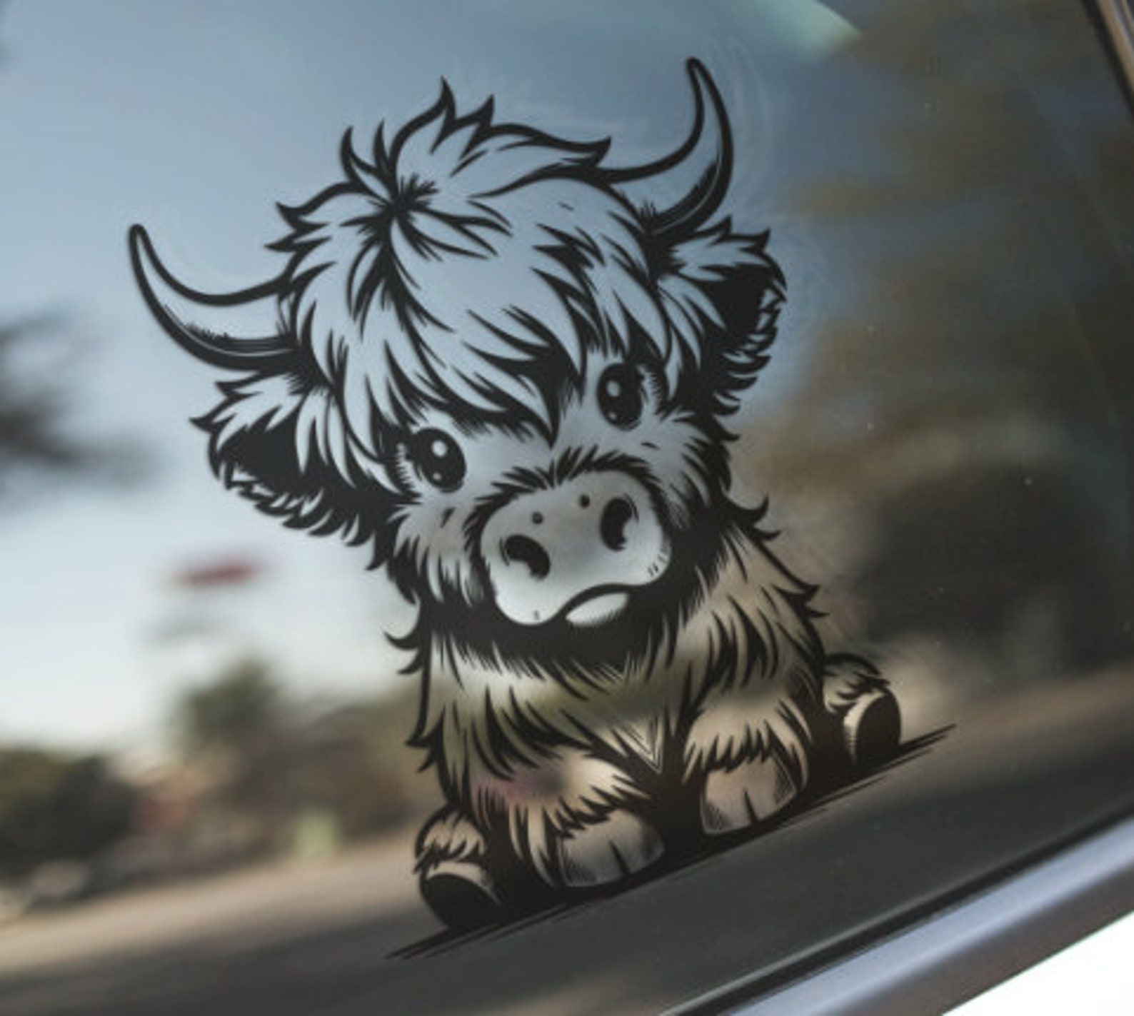 Cute Highland Cow Sitting SVG-PNG-JPG, Cow, Cute Cow, Baby Cow ...
