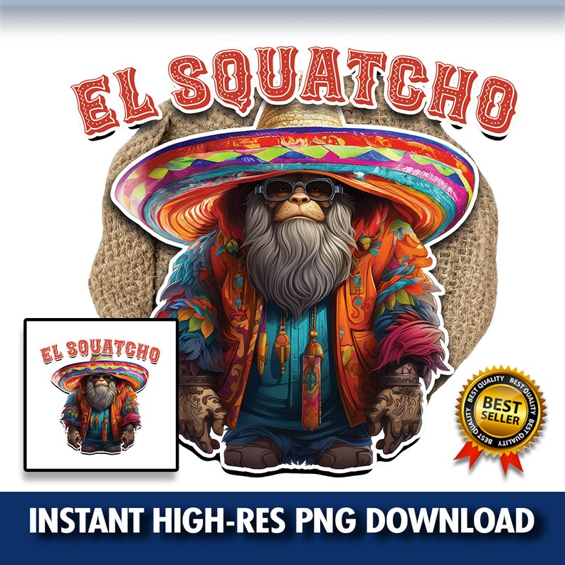 El Squatcho PNG Instant Download, Sasquatch Clipart, Southwest Forest ...