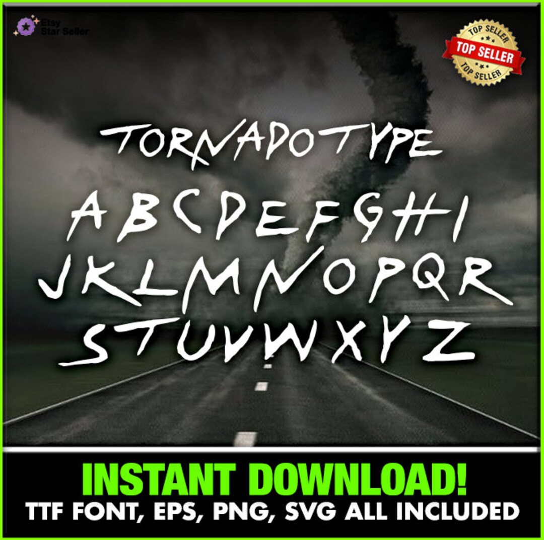 Tornado Movie Font TTF, Canva, Cricut, Illustrator, Font Files, Mac ...