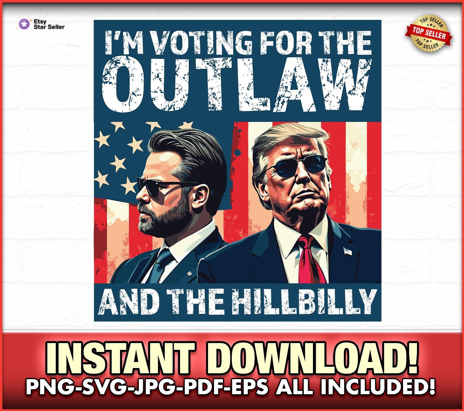 Vintage I'm Voting for the Outlaw and the Hillbilly 2024 Patriotic SVG ...