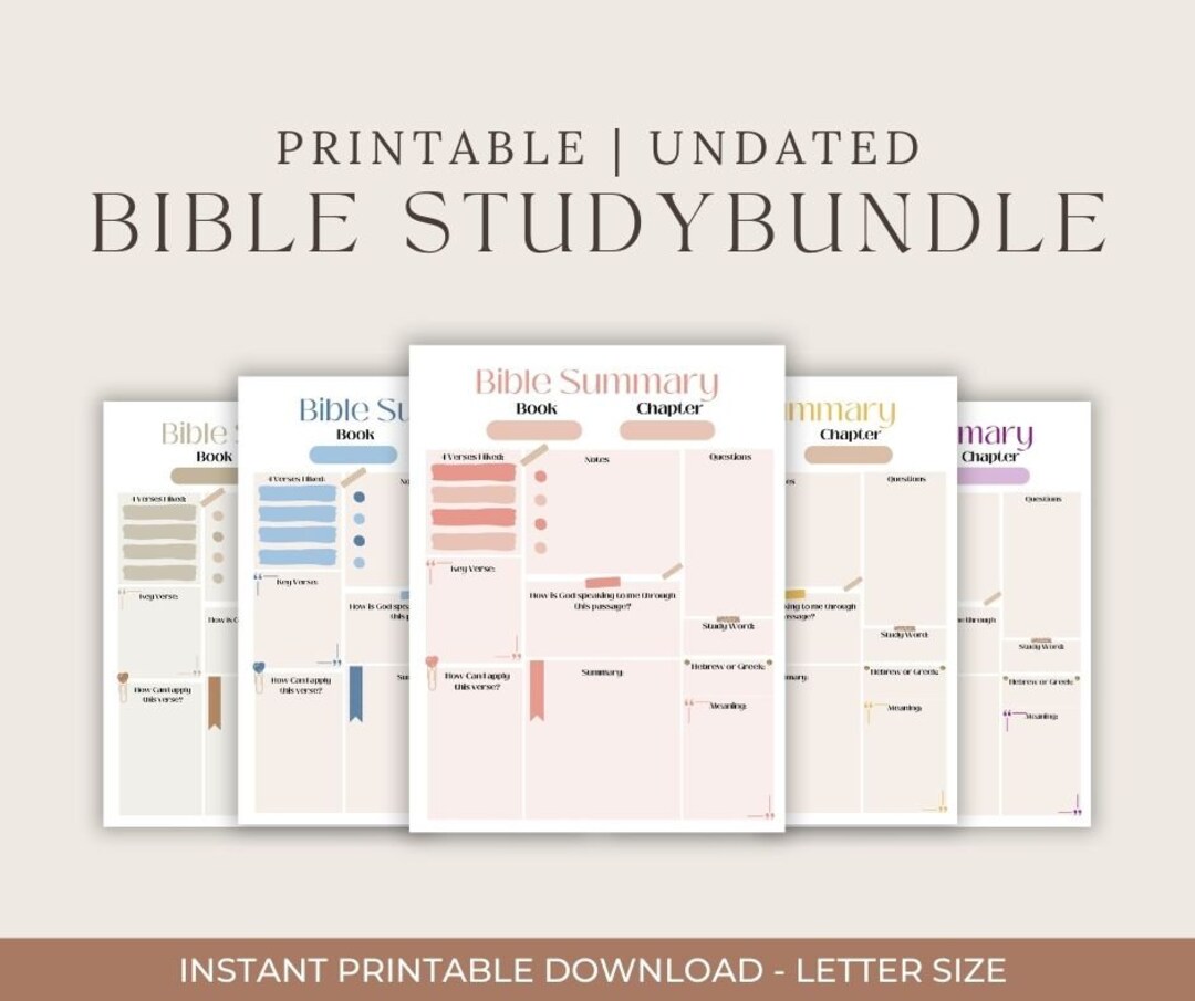 Bible Study Bundle | Bible Summary | Faith Reflection | Chapter Summary ...