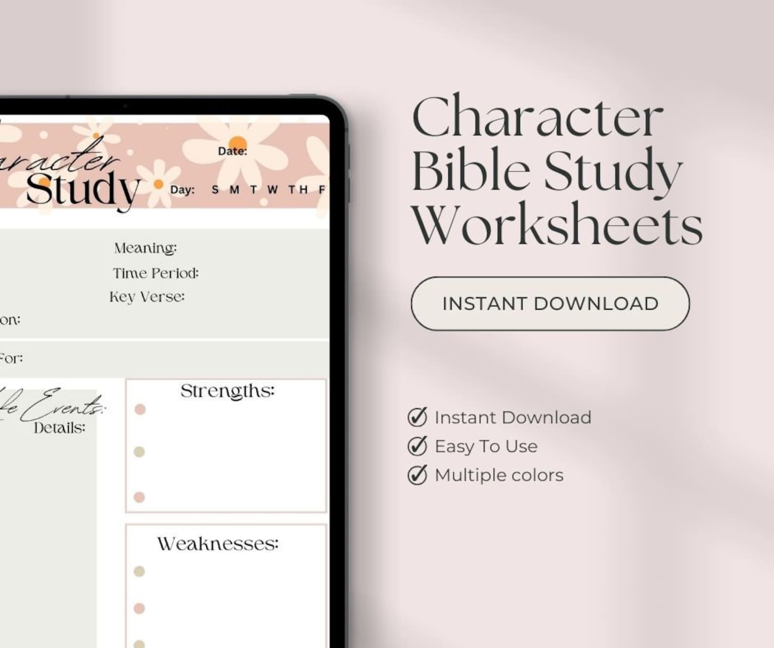 Character Bible Study Guide | Bible Character Worksheets | Bible ...
