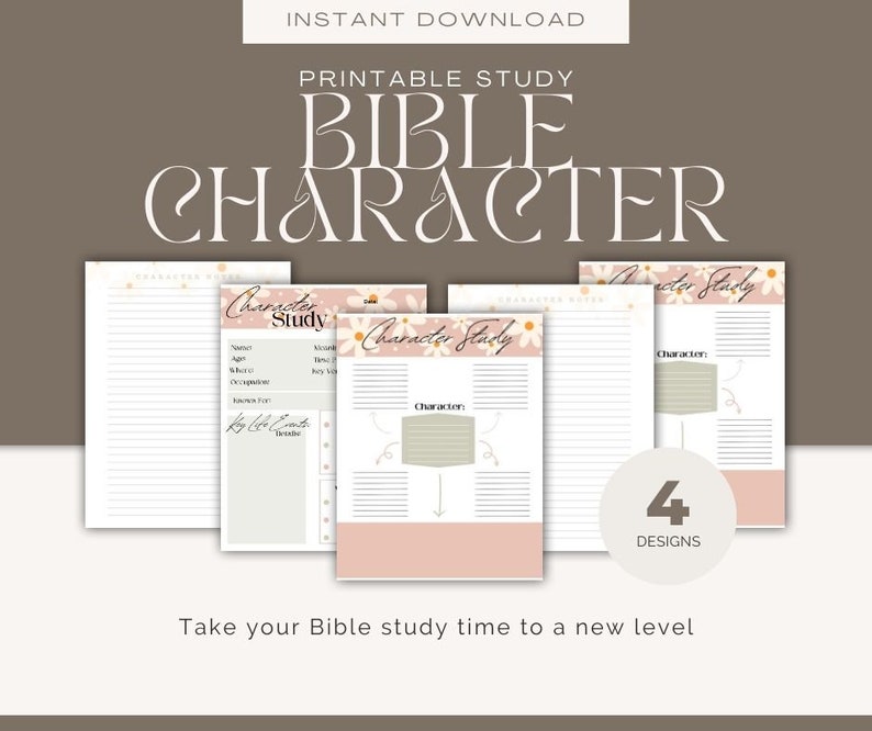 Character Bible Study Guide | Bible Character Worksheets | Bible ...