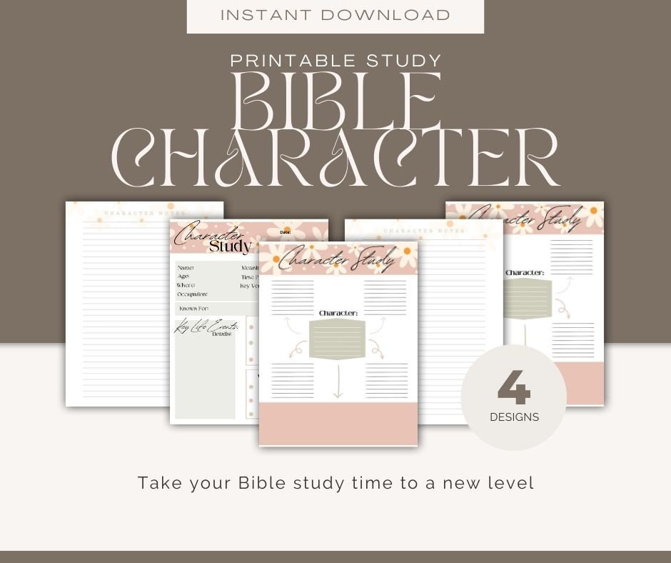 Character Bible Study Guide | Bible Character Worksheets | Bible ...