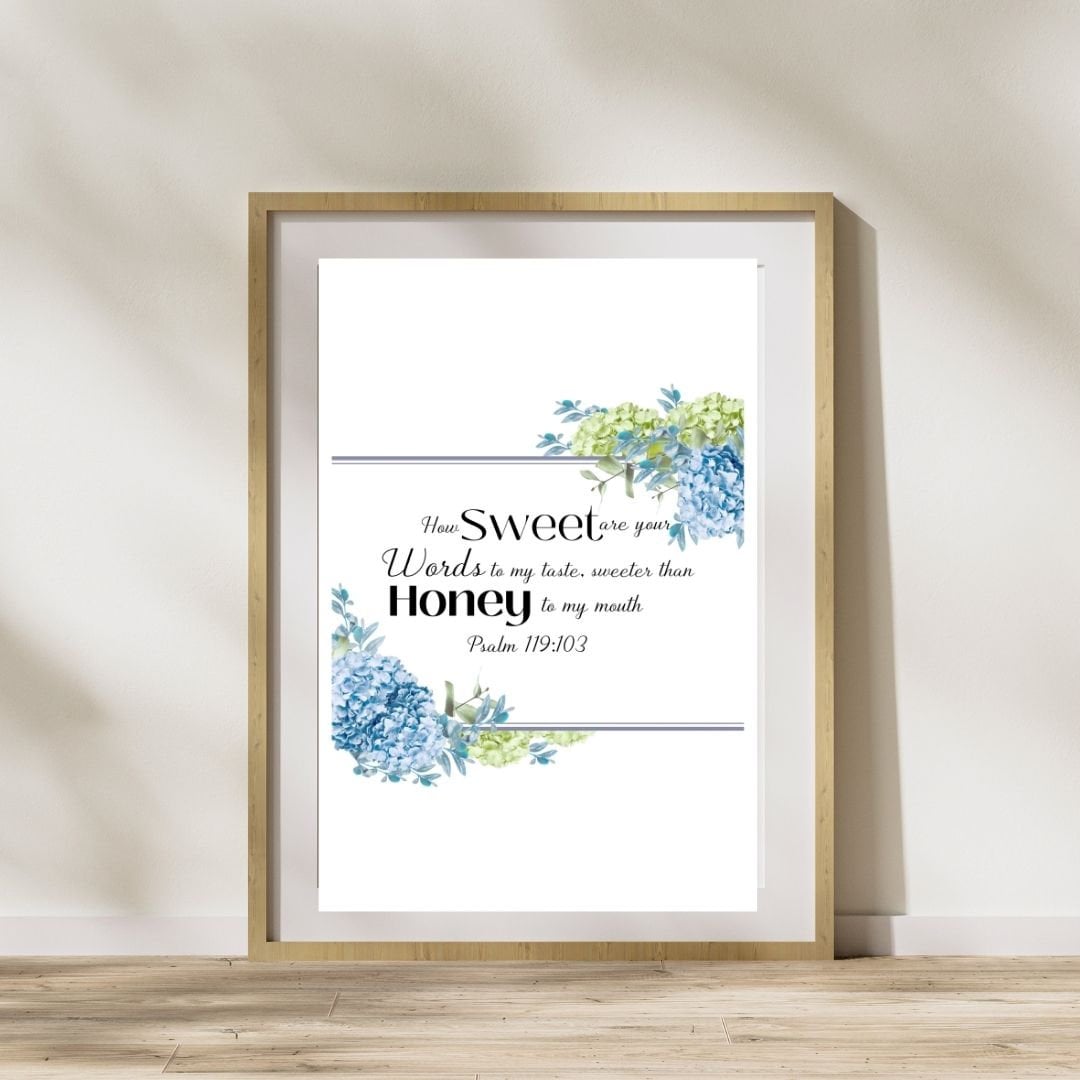 Psalm 119-103 Bible Verse Wall Art Scripture Wall Art - Etsy