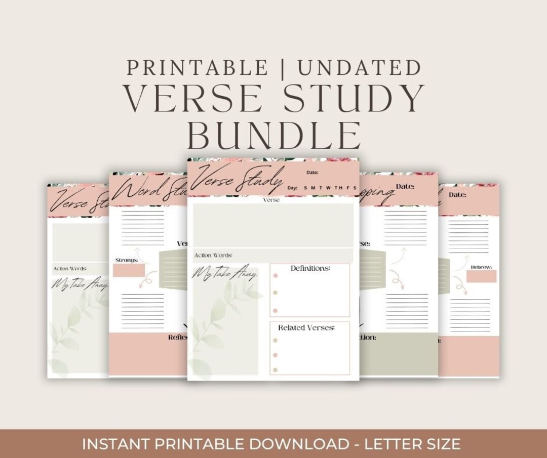 Verse Study Guide | Bible Word Study | Verse Study Printable | Verse ...