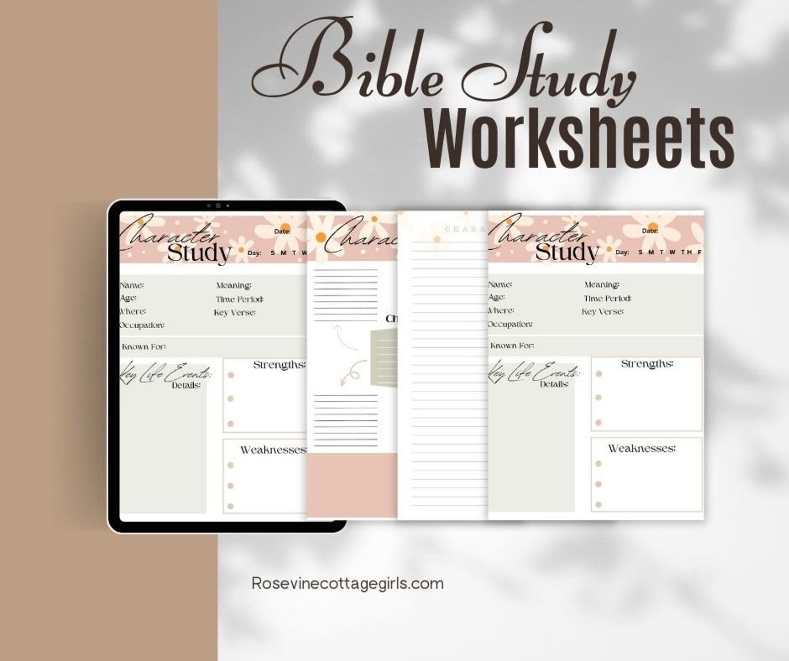 Character Bible Study Guide | Bible Character Worksheets | Bible ...