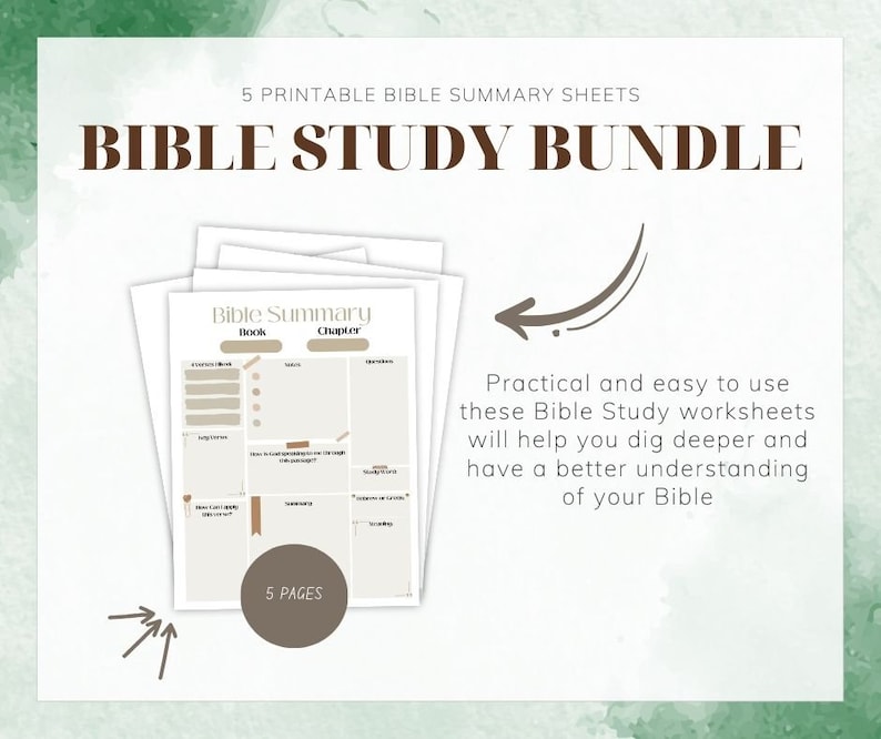 Bible Study Bundle | Bible Summary | Faith Reflection | Chapter Summary ...