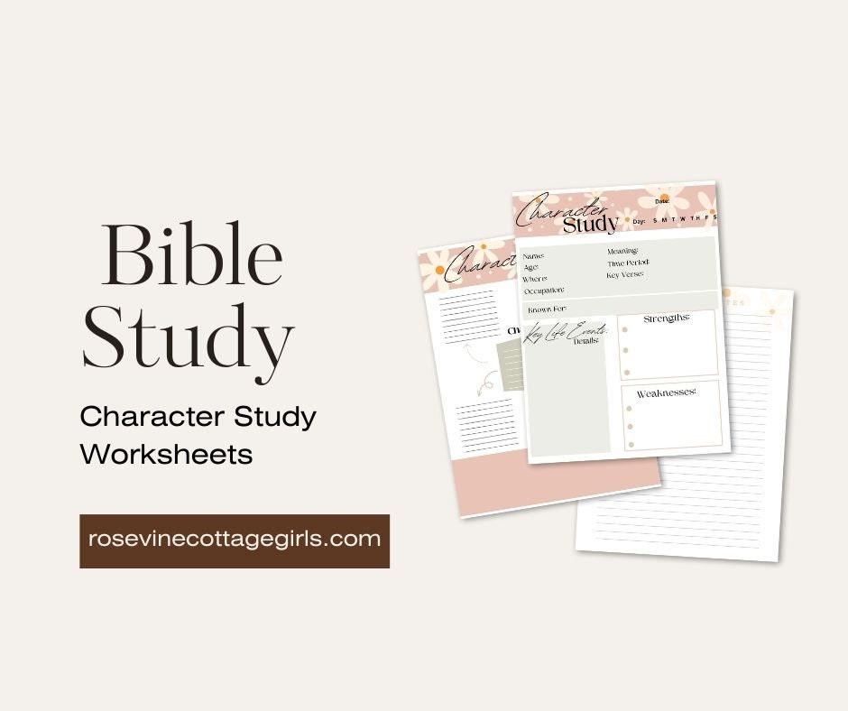 Character Bible Study Guide | Bible Character Worksheets | Bible ...
