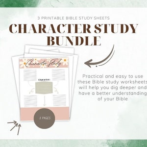 Character Bible Study Guide | Bible Character Worksheets | Bible ...
