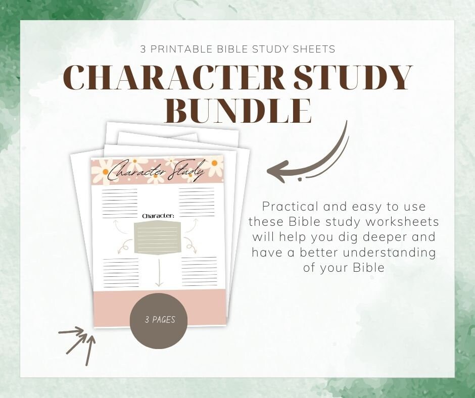 Character Bible Study Guide | Bible Character Worksheets | Bible ...