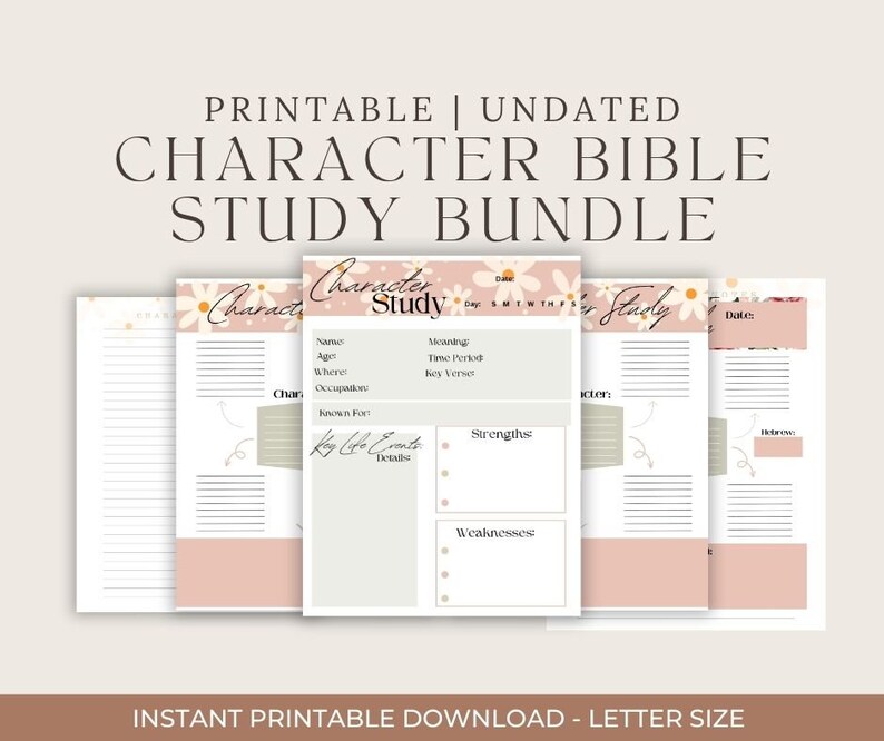 Character Bible Study Guide | Bible Character Worksheets | Bible ...