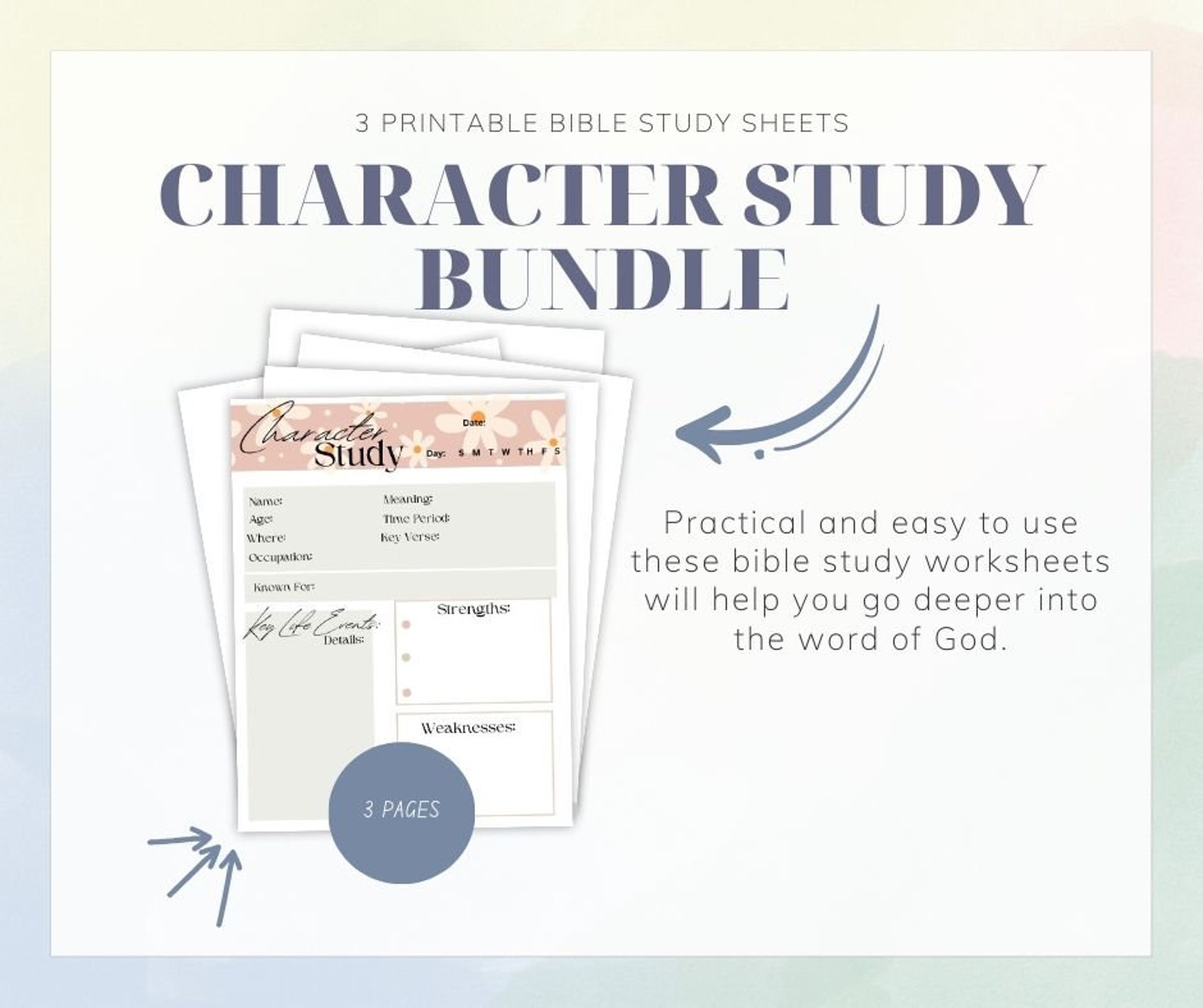 Character Bible Study Guide | Bible Character Worksheets | Bible ...