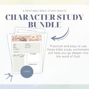 Character Bible Study Guide | Bible Character Worksheets | Bible ...