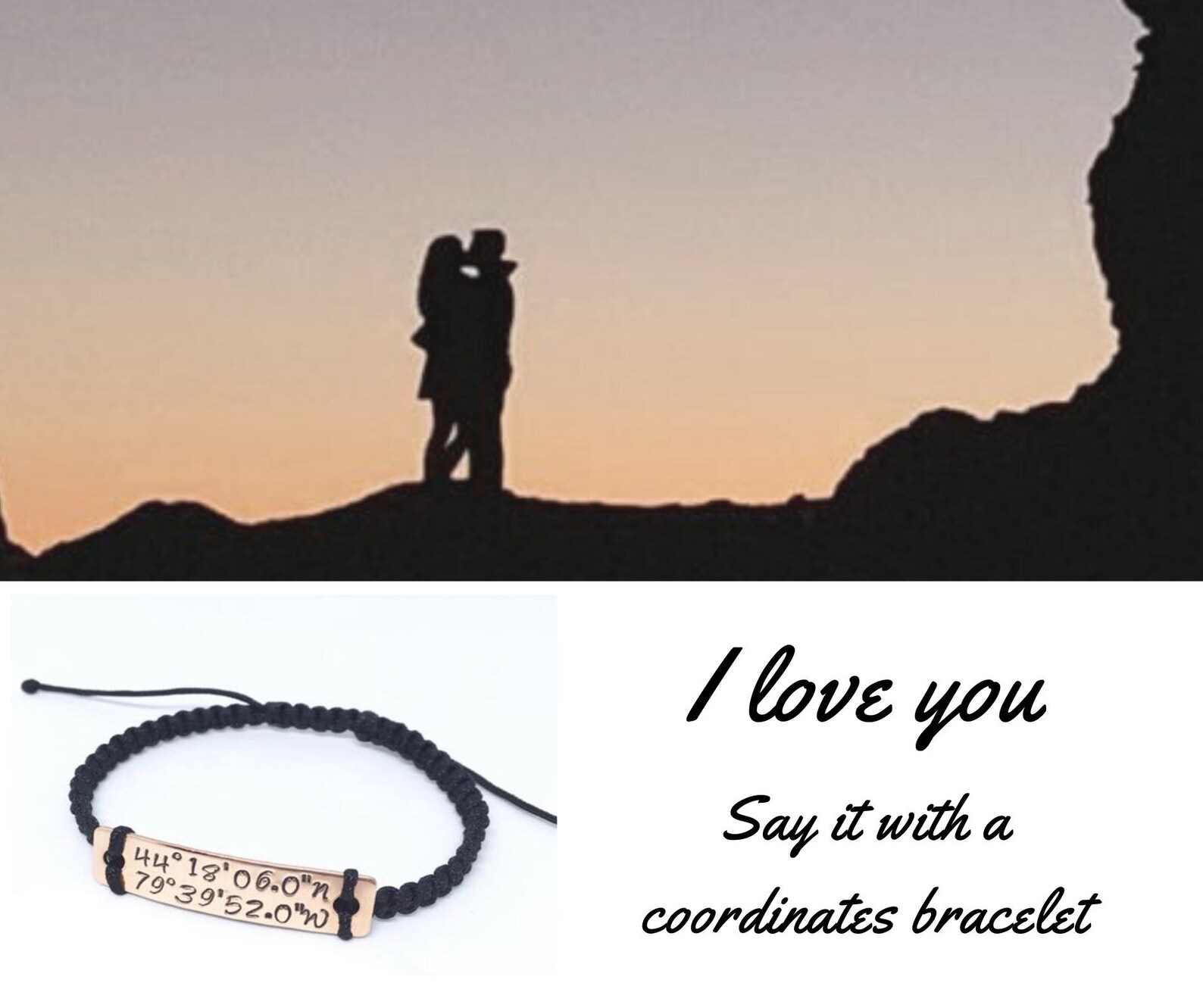 Engraved Coordinates Bracelet. Adjustable Bracelet. Copper | Etsy