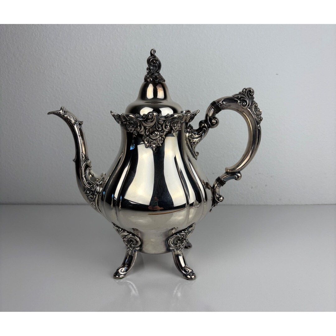 Wallace Baroque Silverplate Teapot #281 8 3/4” Hollowware Coffee Ornate ...