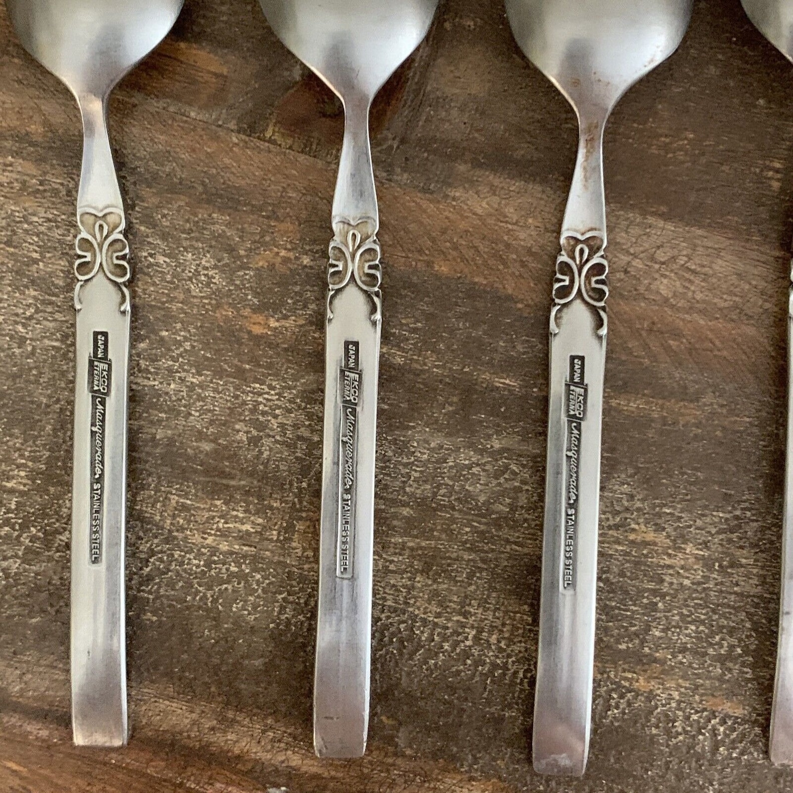 Ekco Eterna MASQUERADE Stainless Spoons Japan Silverware Flatware ...