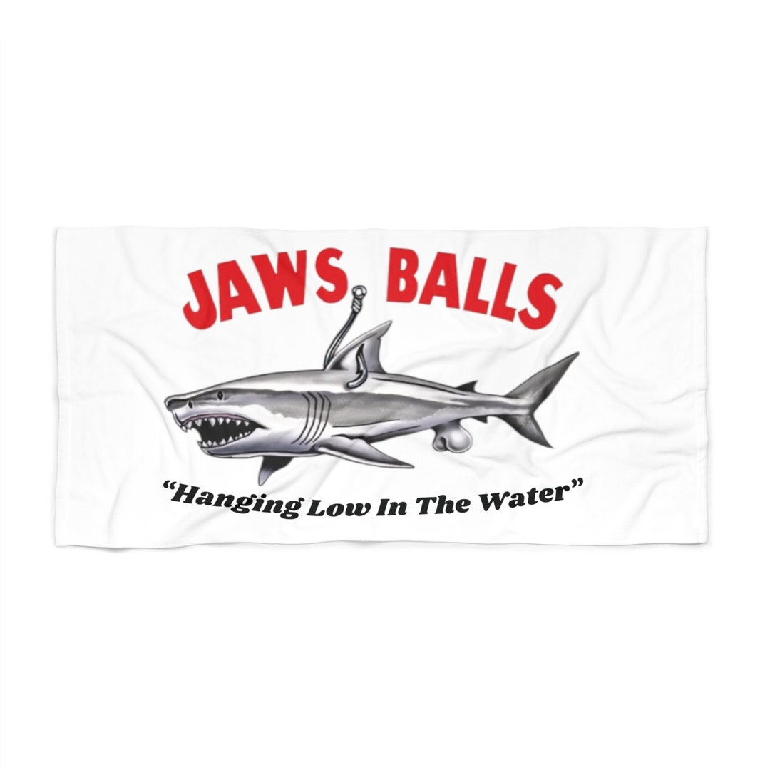 Jaws Balls Great White Shark Bruce Shark With Balls Beach Towel - Etsy