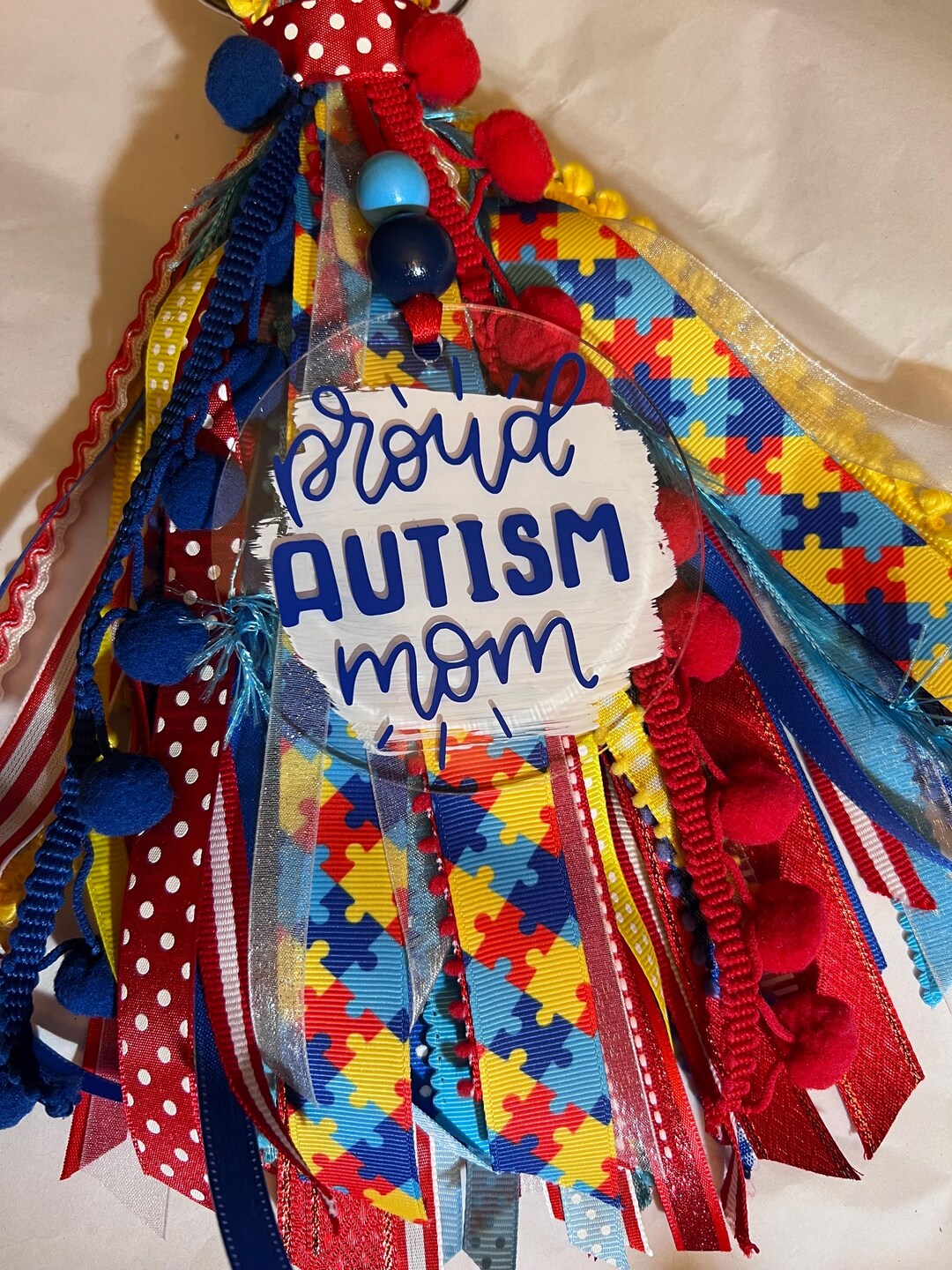 Autism Awareness Bag Tassel: Ribbon Car Charm, Teacher Tag - Etsy
