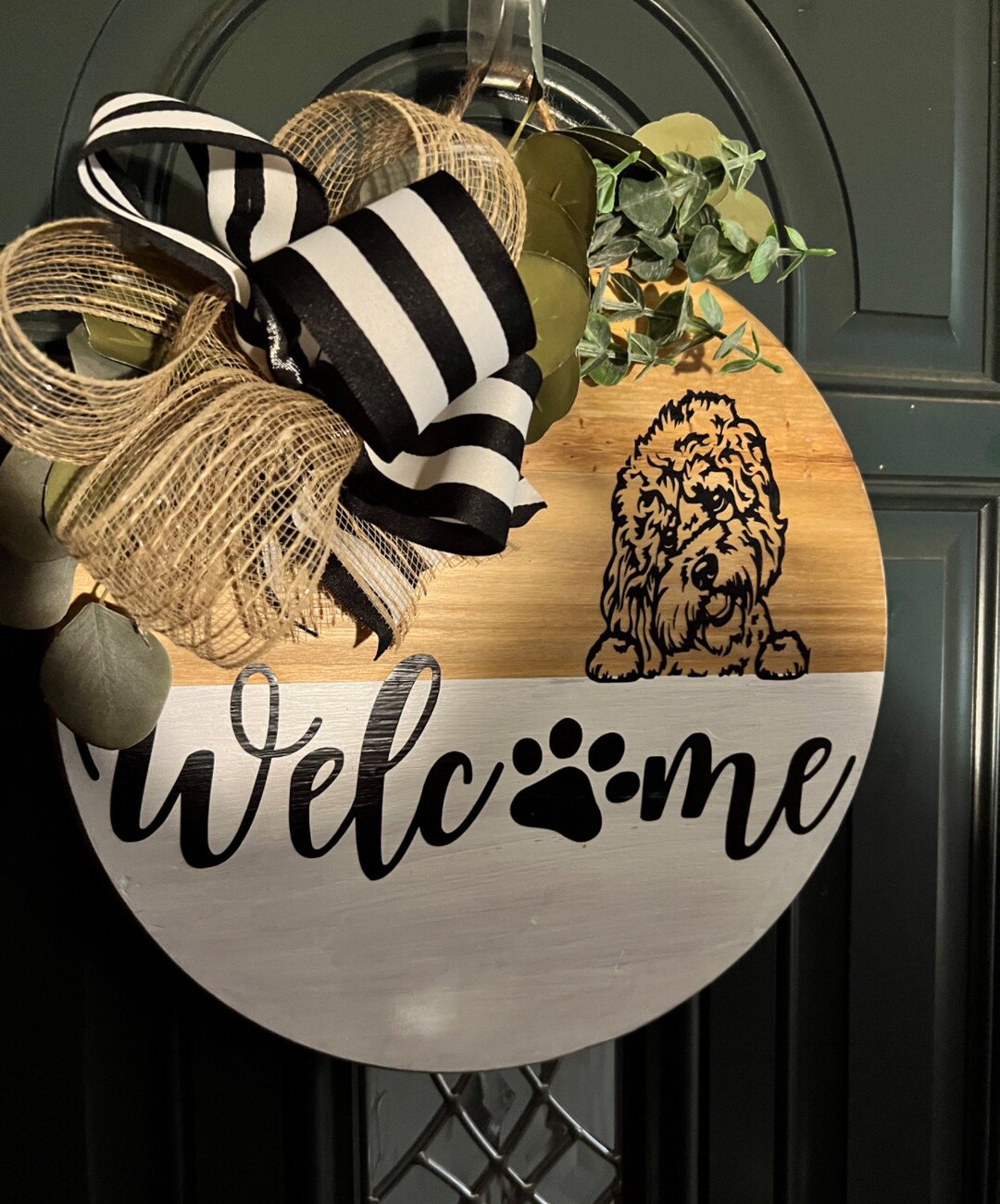 Door Decor Home Decor Frontdoor Teacher Dog Welcome Yorkie Poo - Etsy