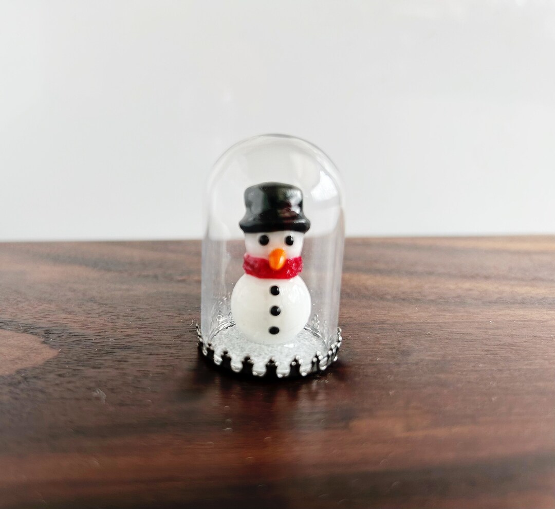 Tiny Snowman Diorama / Mini Glass Dome / Snowman / Mini Diorama ...