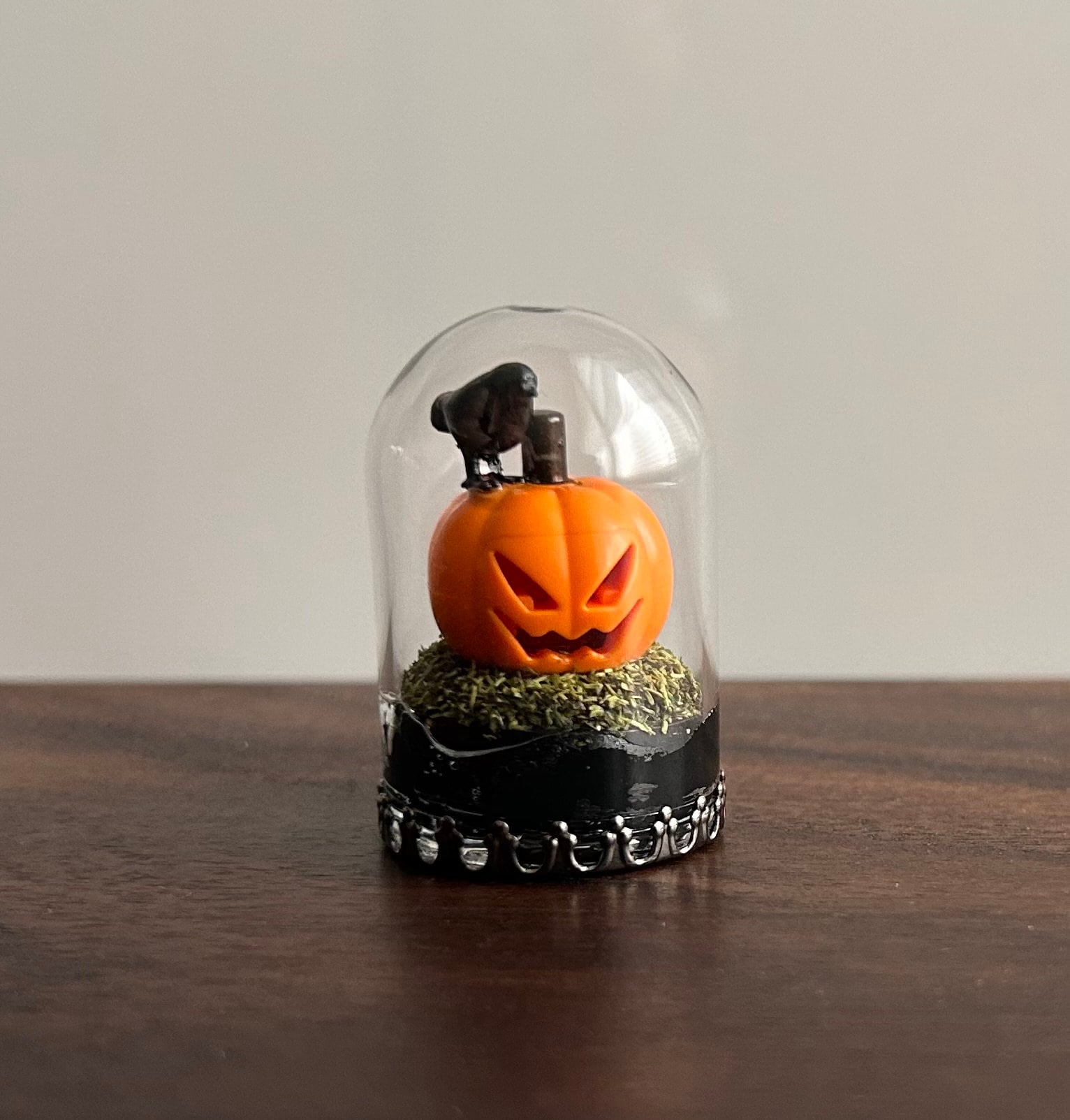 Tiny Lighted Pumpkin Diorama / Miniature Jack O Lantern / Halloween ...