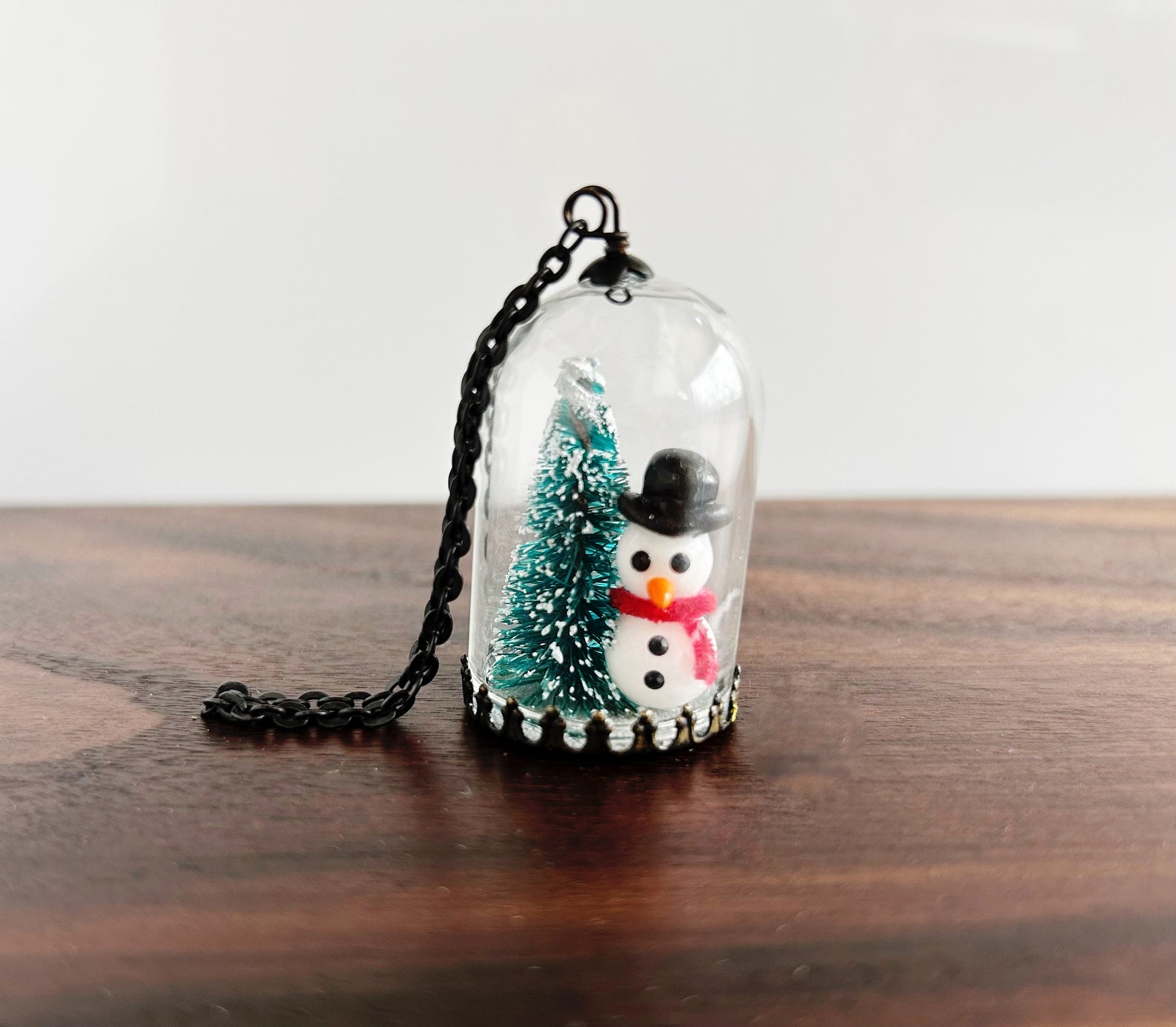Tiny Snowman / Christmas Diorama Ornament / Glass Dome Ornaments ...