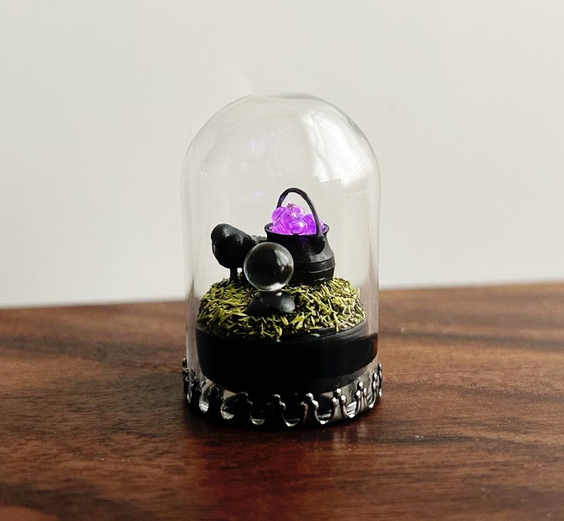 Tiny Light up Halloween Diorama / Spooky Miniature / Witchs Cauldron ...