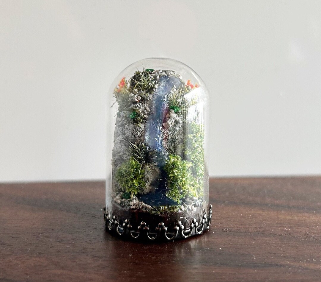 Tiny Mountain Waterfall Diorama / Micro Diorama / Huangshan/ Yellow ...