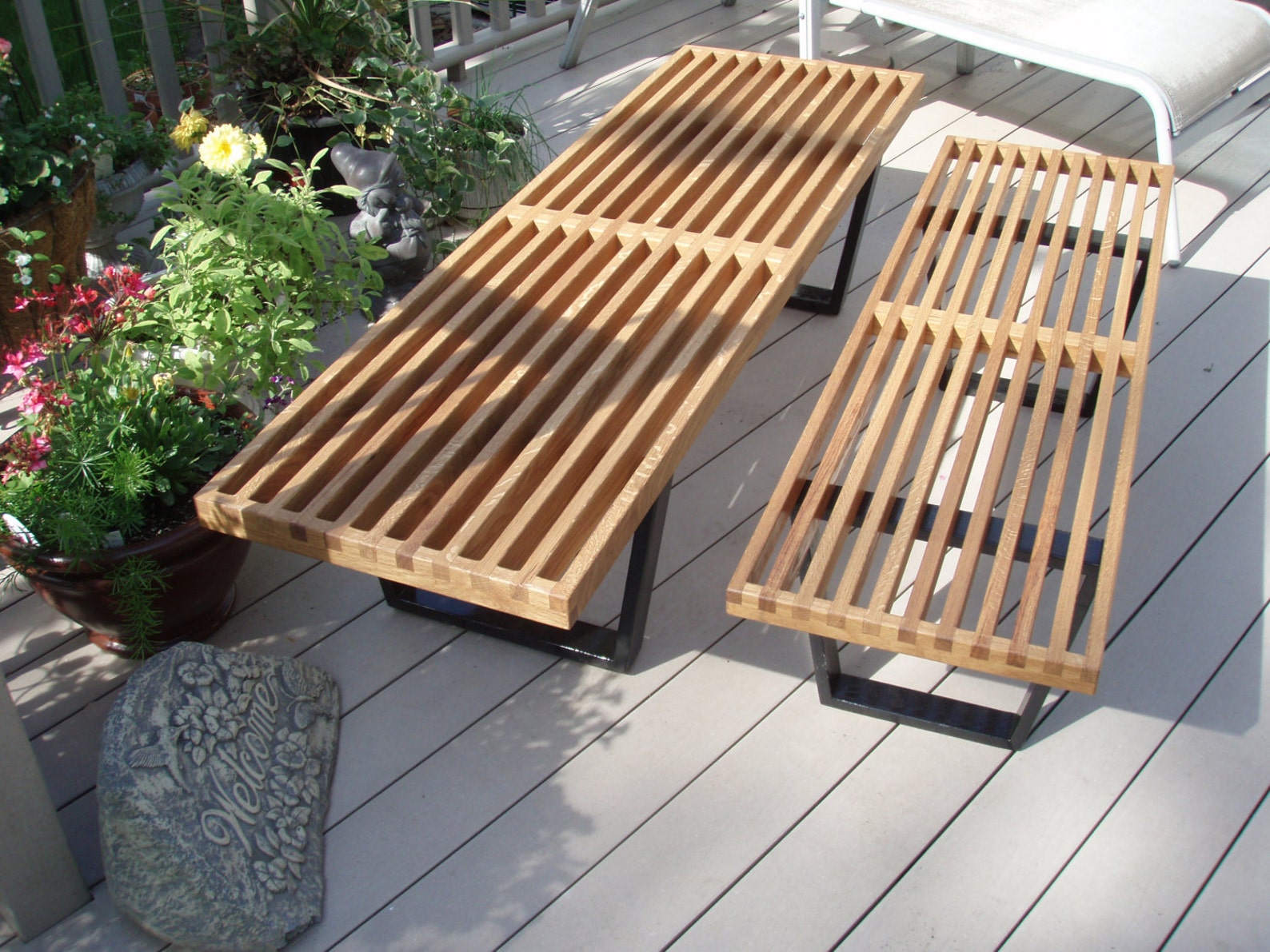 Two George Nelson Inspired Slat Benches. - Etsy
