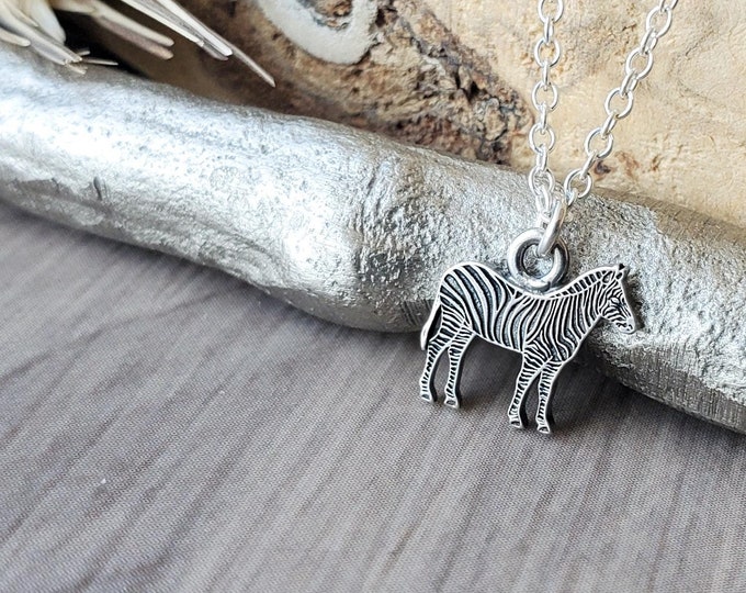 Zebra Necklace, Sterling Silver, African Animal, Stripped Horse, Silver ...