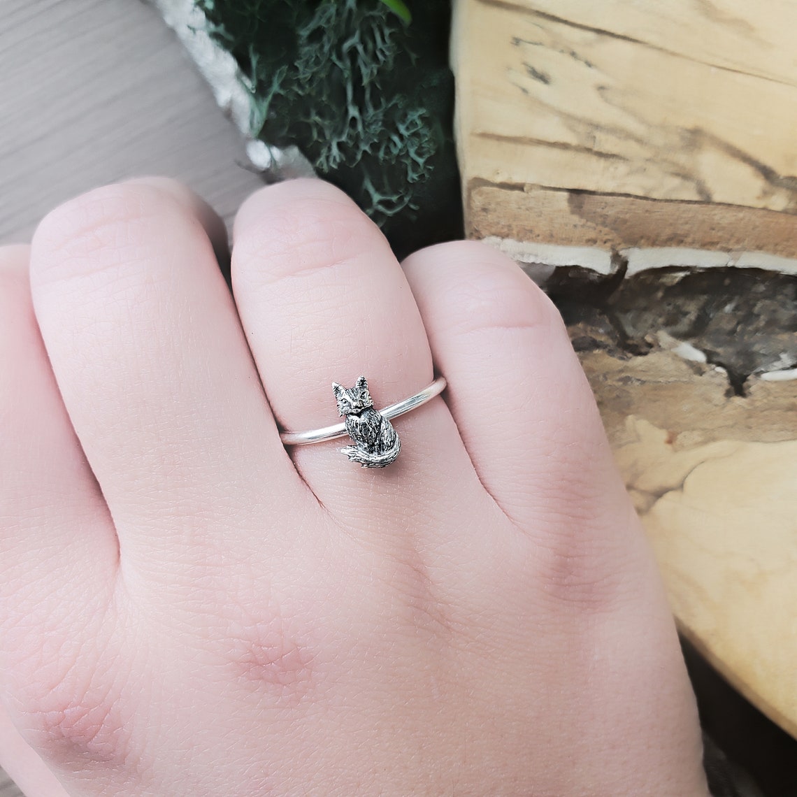 Fox Ring, Sterling Silver, Arctic Fox Ring, Fox Jewelry, Silver Fox ...